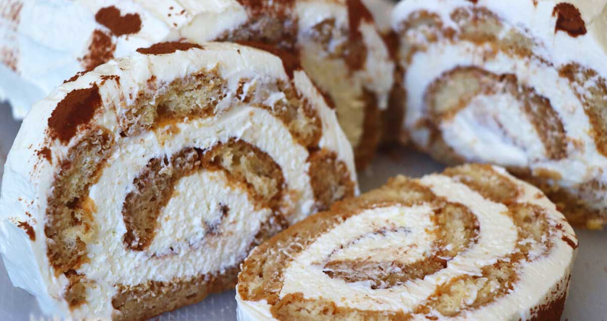 Tiramisu nepečená roláda bez vajec - Cooky.cz