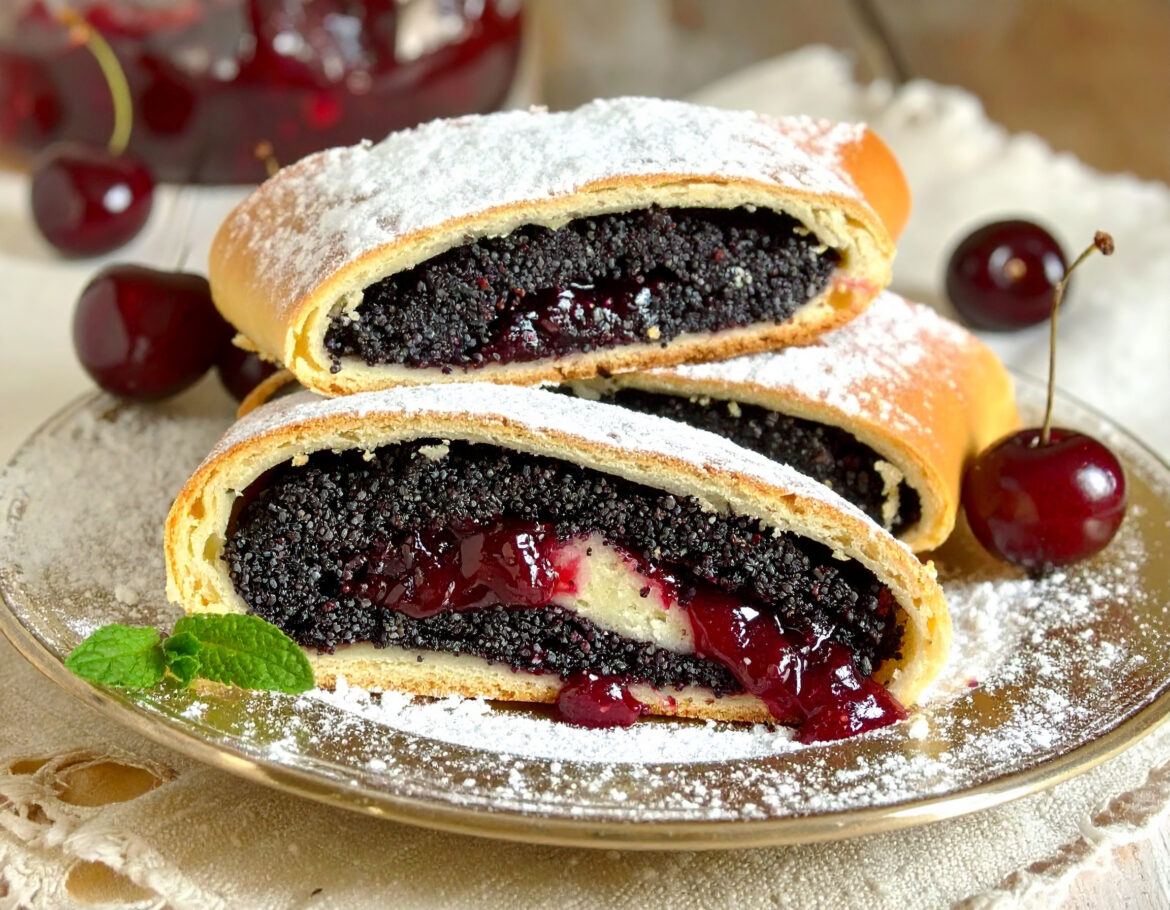 Makový závin s třešněmi: Česká superpotravina zabalená v listovém těstě ...